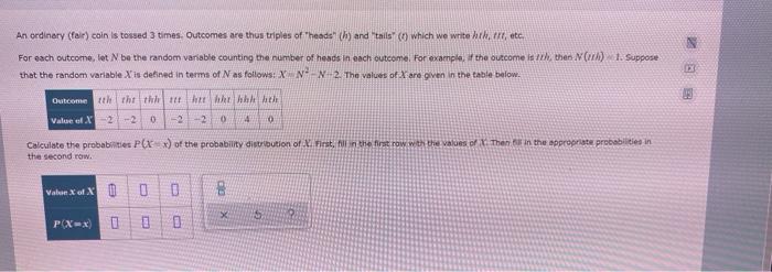Solved An ordinary (fair) coin is tossed 3 times. Outcomes | Chegg.com