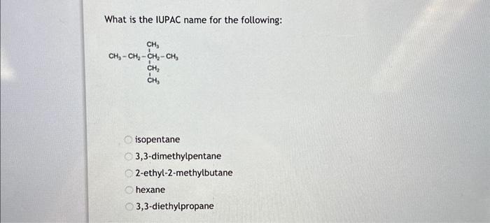 Solved What is the IUPAC classification of CH2CH2 ? | Chegg.com