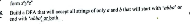 Solved Build a DFA that will accept all strings of only a | Chegg.com