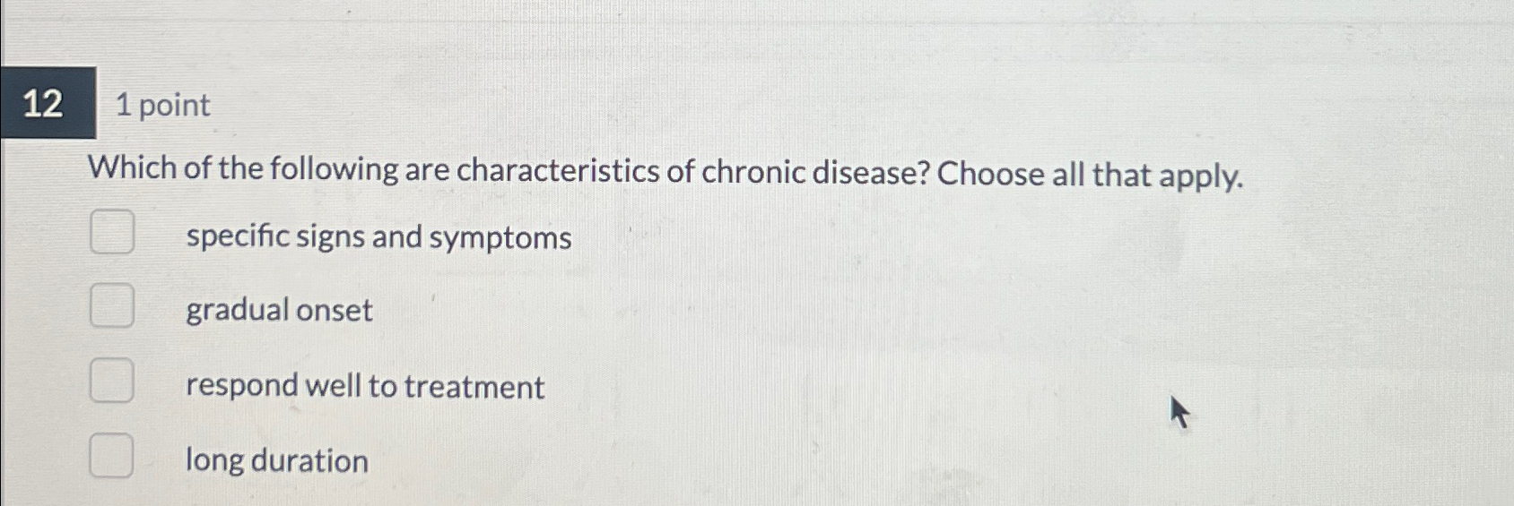 121 ﻿pointWhich of the following are characteristics | Chegg.com