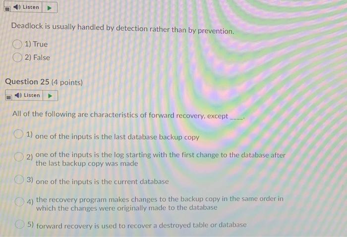 Solved Question 22 (4 points) Listen Unauthorized data | Chegg.com