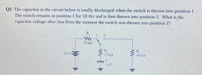 Solved 22. The capacitor in the circuit below is totally | Chegg.com