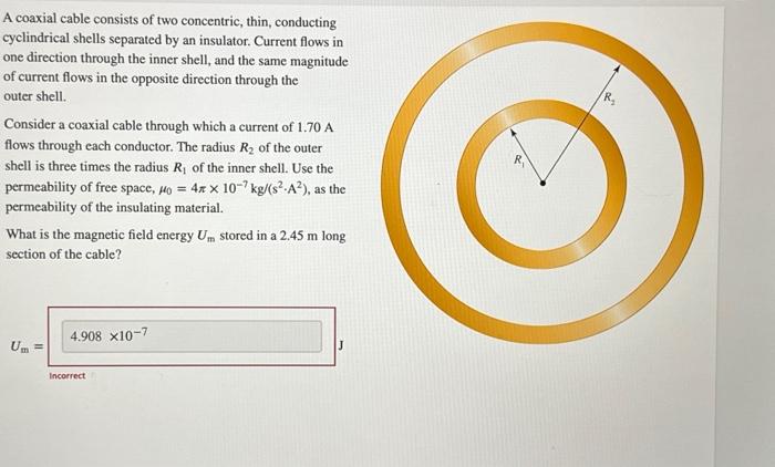 Solved A coaxial cable consists of two concentric, thin, | Chegg.com