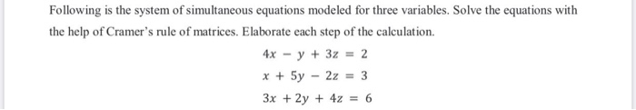 Solved Following is the system of simultaneous equations | Chegg.com