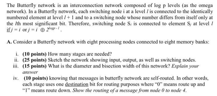 The Butterfly network is an interconnection network | Chegg.com
