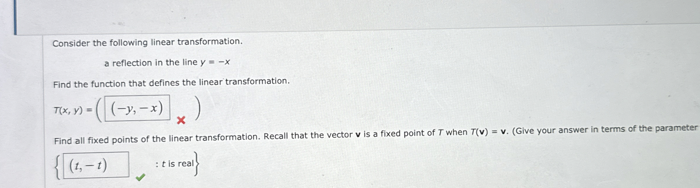 Solved Consider the following linear transformation.a | Chegg.com