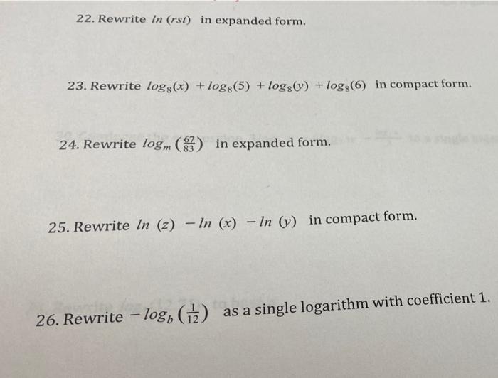 Solved 22. Rewrite in (rsr) in expanded form. 23. Rewrite | Chegg.com