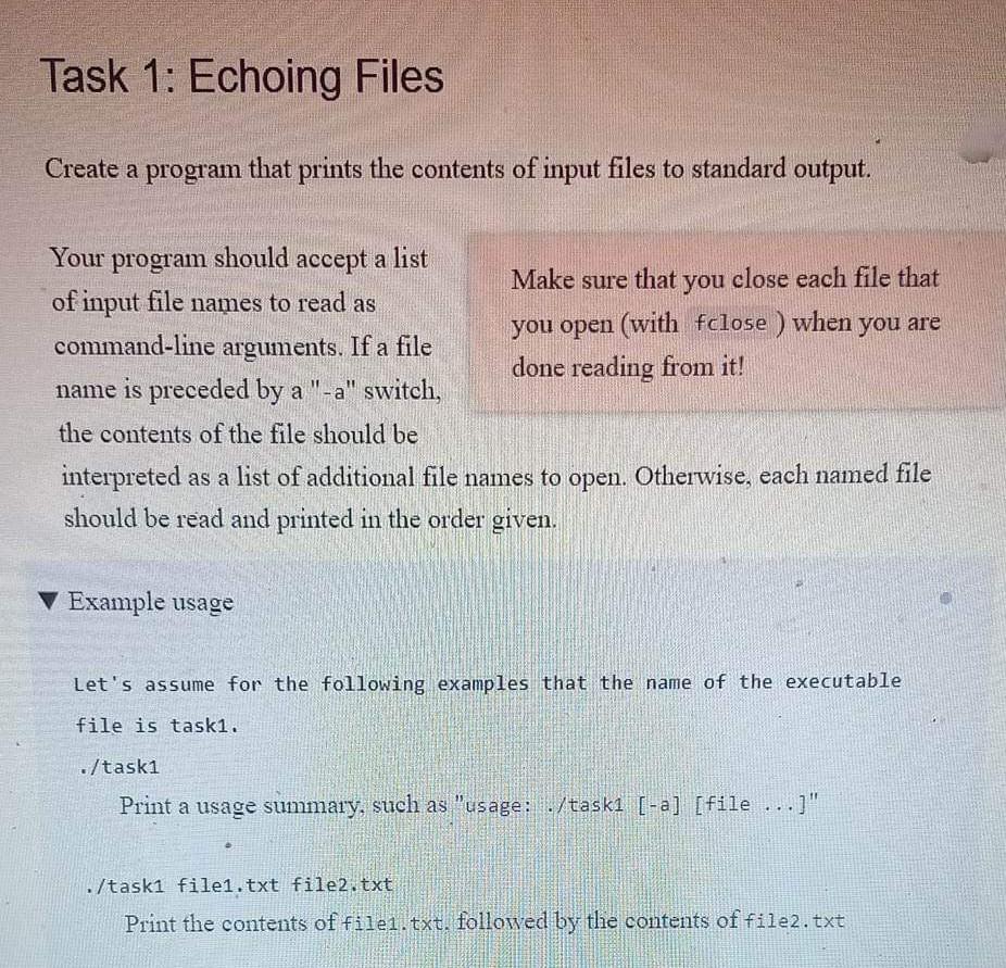 Solved Create a program that prints the contents of input | Chegg.com