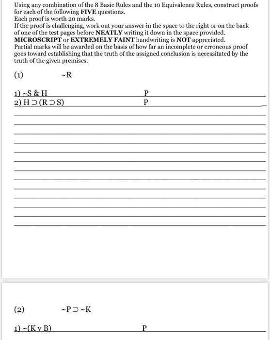 Solved Using any combination of the 8 Basic Rules and the 10 | Chegg.com