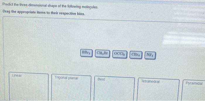 Solved Predict the three-dimensional shape of the following | Chegg.com