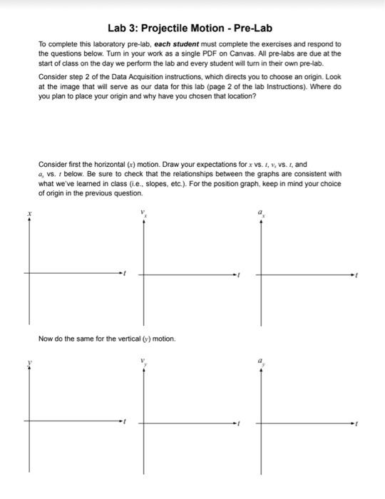 Solved Lab 3: Projectile Motion - Instructions Hazards in | Chegg.com