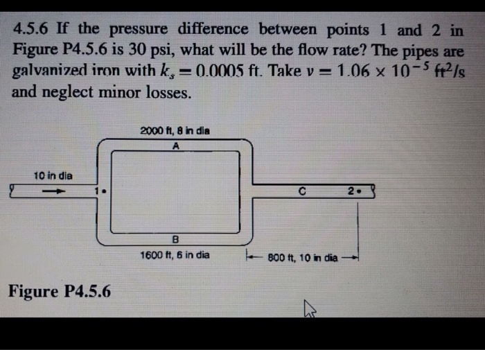 Solved 4.5.6 If the pressure difference between points 1 and | Chegg.com