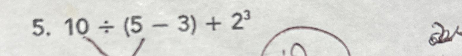 Solved 10÷(5-3)+23 | Chegg.com