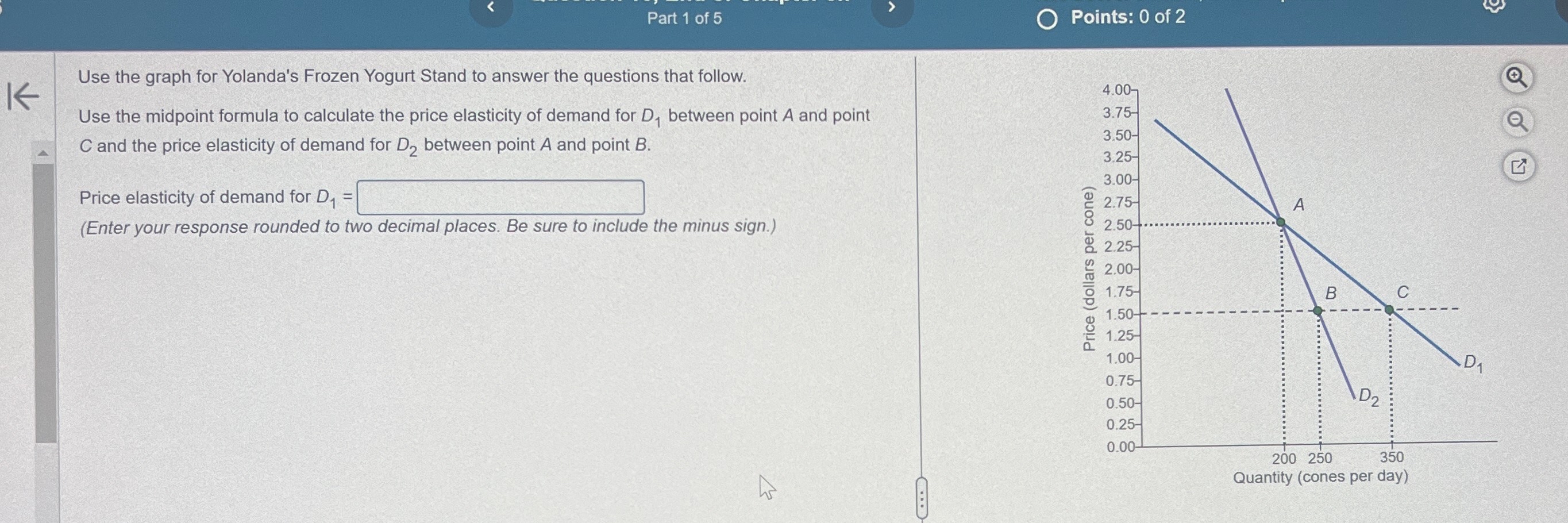 Solved Part 1 ﻿of 5Points: 0 ﻿of 2Use the graph for | Chegg.com