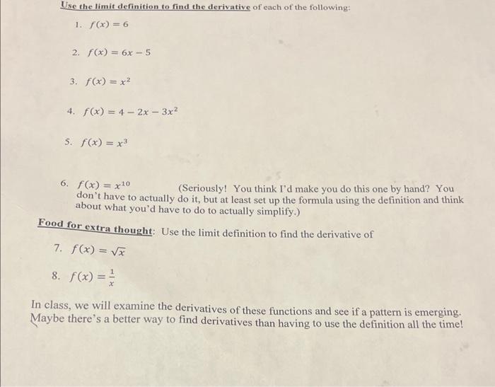 Solved 1. f(x)=6 2. f(x)=6x−5 3. f(x)=x2 4. f(x)=4−2x−3x2 5. | Chegg.com