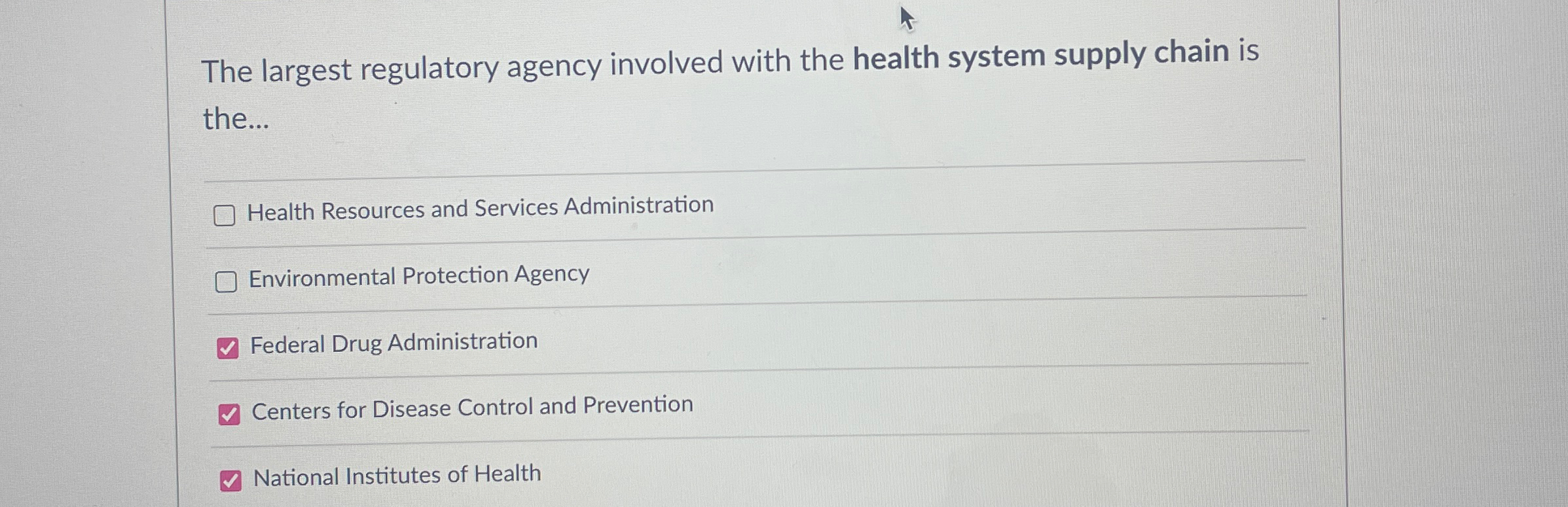 Solved The largest regulatory agency involved with the | Chegg.com