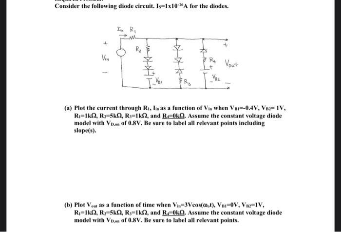 Consider the following diode circuit. Is=1x10-¹6A for | Chegg.com
