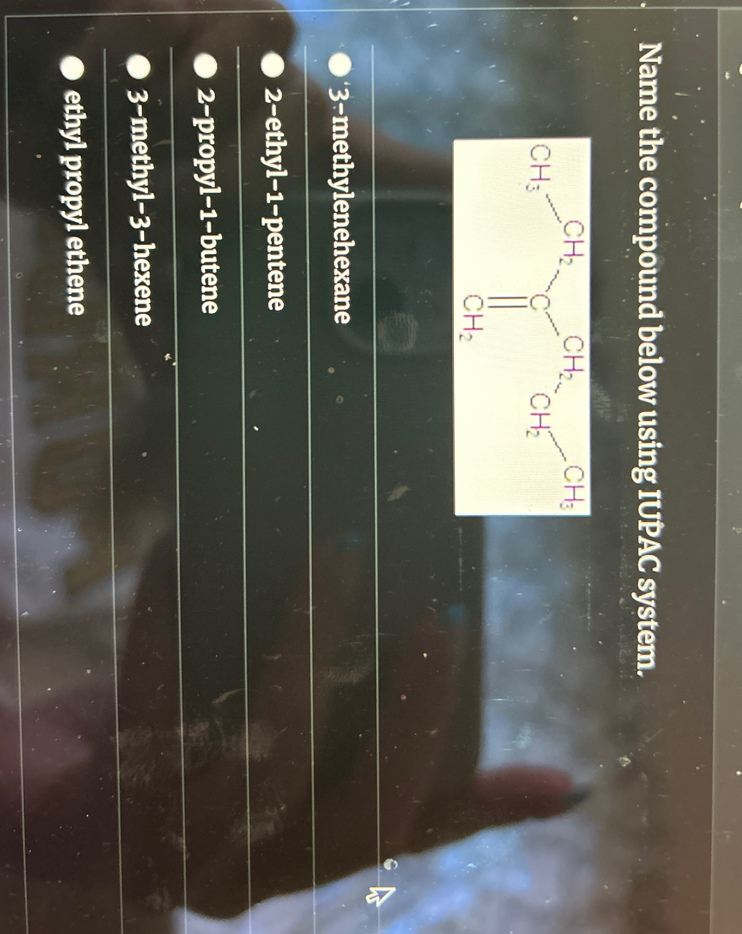 Solved Name the compound below using IUPAC | Chegg.com