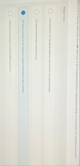 Solved Which of the following statements does not reflect | Chegg.com