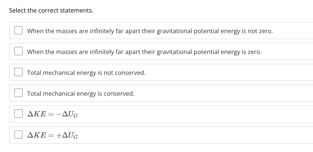 Solved Select the correct statements.When the masses are | Chegg.com