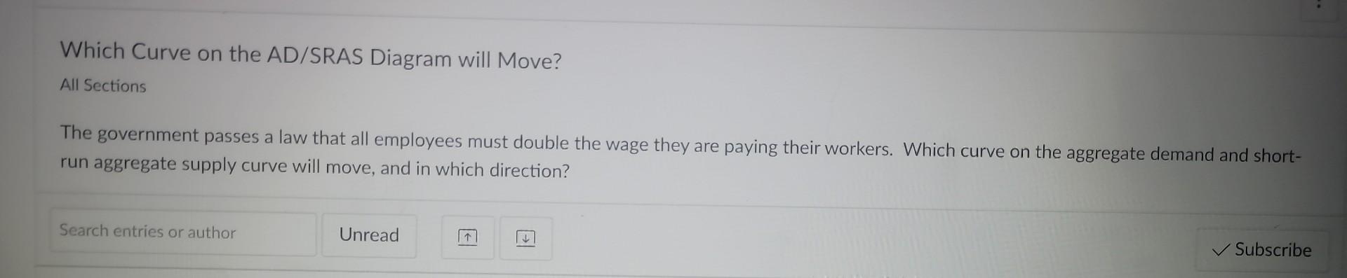 Solved Which Curve on the AD/SRAS Diagram will Move? All | Chegg.com