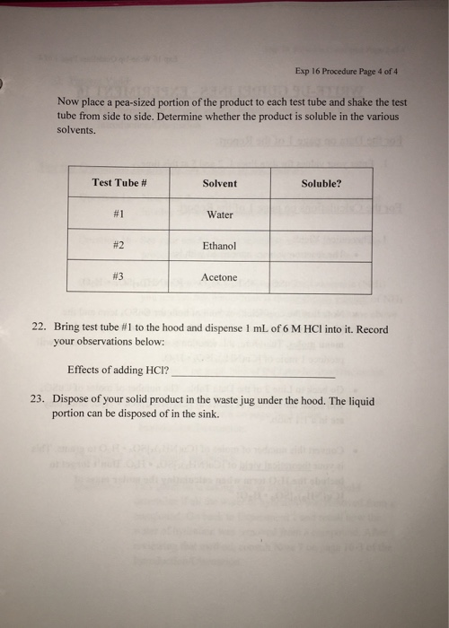 Solved 7 What Visual Evidence Suggested That The 6m Hcl