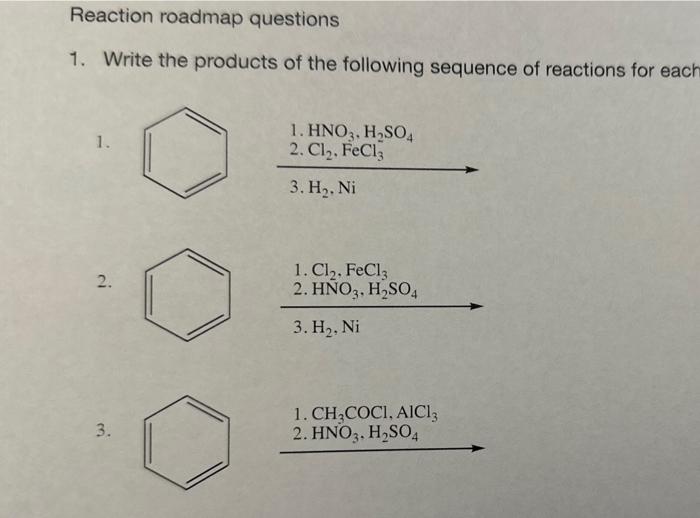 Solved Reaction roadmap questions 1. Write the products of | Chegg.com