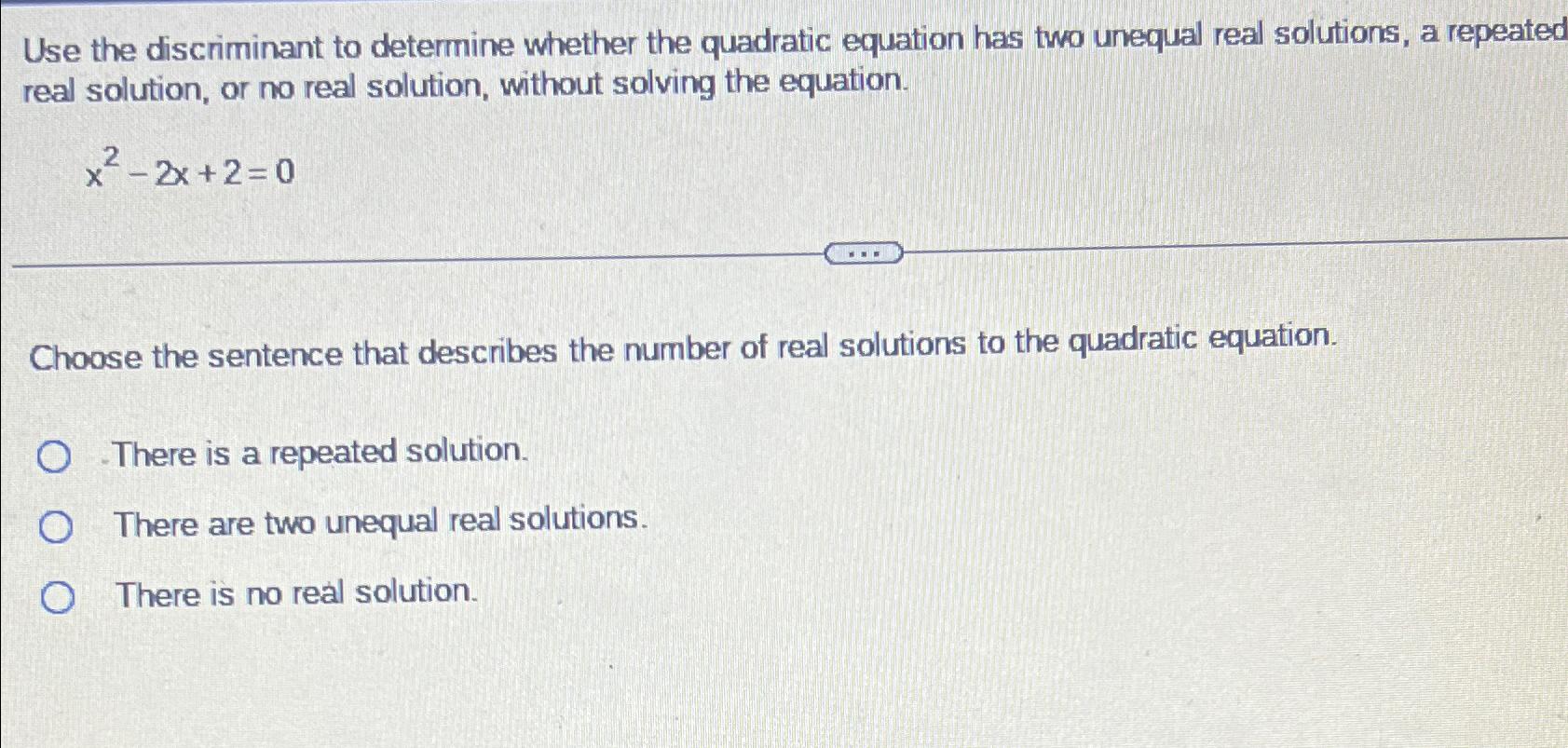 Solved Use the discriminant to determine whether the | Chegg.com