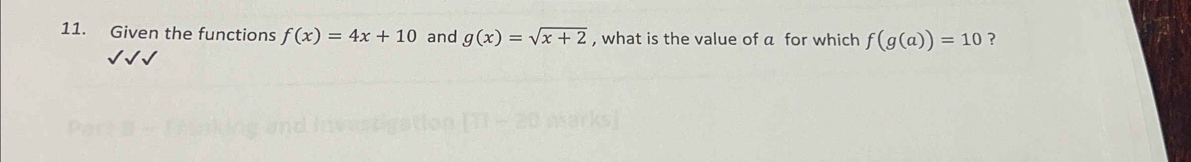 Solved Given the functions f(x)=4x+10 ﻿and g(x)=x+22, ﻿what | Chegg.com