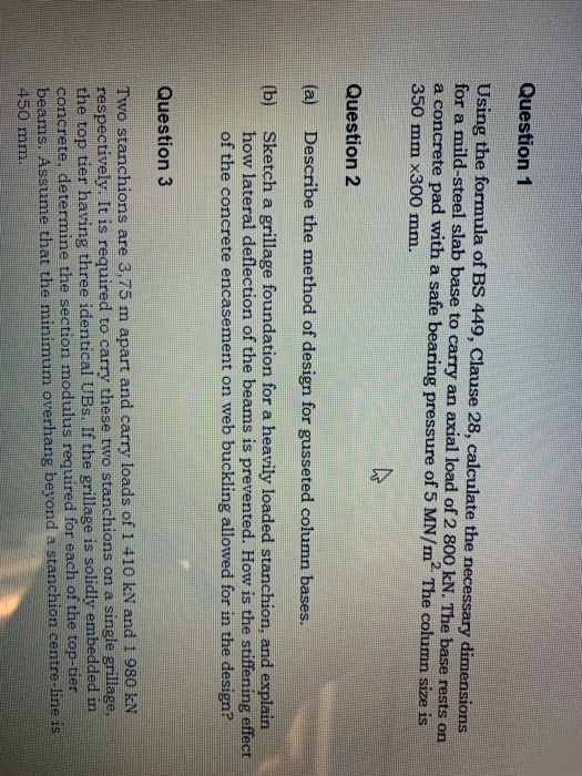 Solved Question 1 Using the formula of BS 449, Clause 28, | Chegg.com