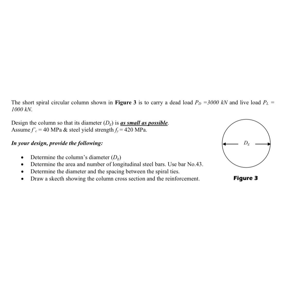 Solved The short spiral circular column shown in Figure 3 | Chegg.com
