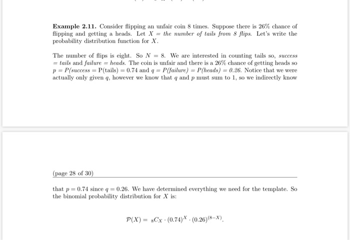 Solved Example 2.11. Consider flipping an unfair coin 8 | Chegg.com
