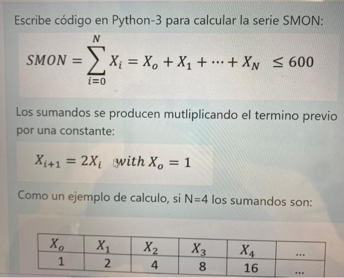 Solved Write Code In Python 3 To Calculate The Simon Series 1230