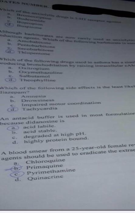 Bupropio Buspirome though barbiturates are now ready | Chegg.com