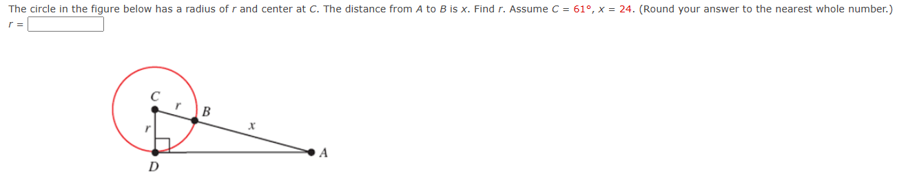 Solved The circle in the figure below has a radius of r and | Chegg.com