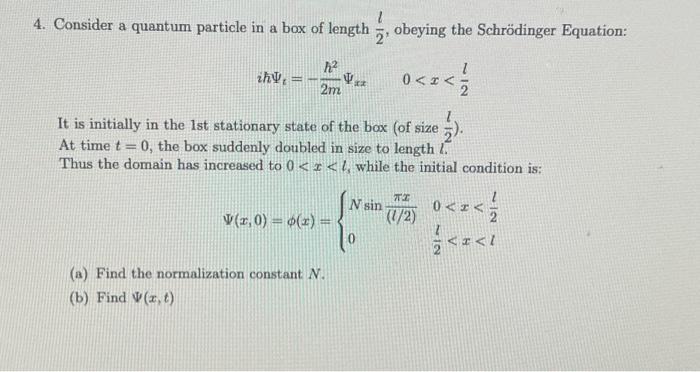 Solved Consider a quantum particle in a box of length 2l, | Chegg.com