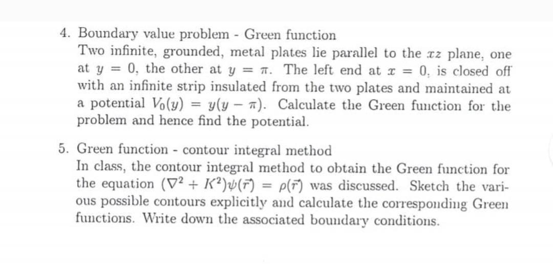 Solved 4. Boundary value problem - Green function Two | Chegg.com