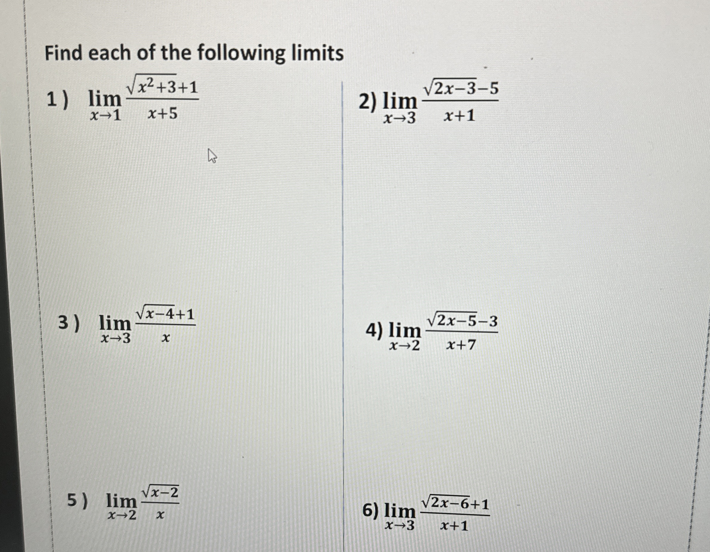 Solved Find each of the following | Chegg.com