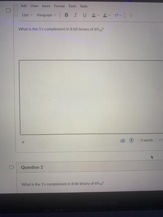 Solved Edit View Insert Format Tools Table 12pt Paragraph | | Chegg.com