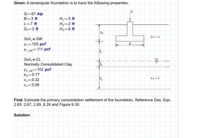 Given: A rectangular foundation is to have the | Chegg.com
