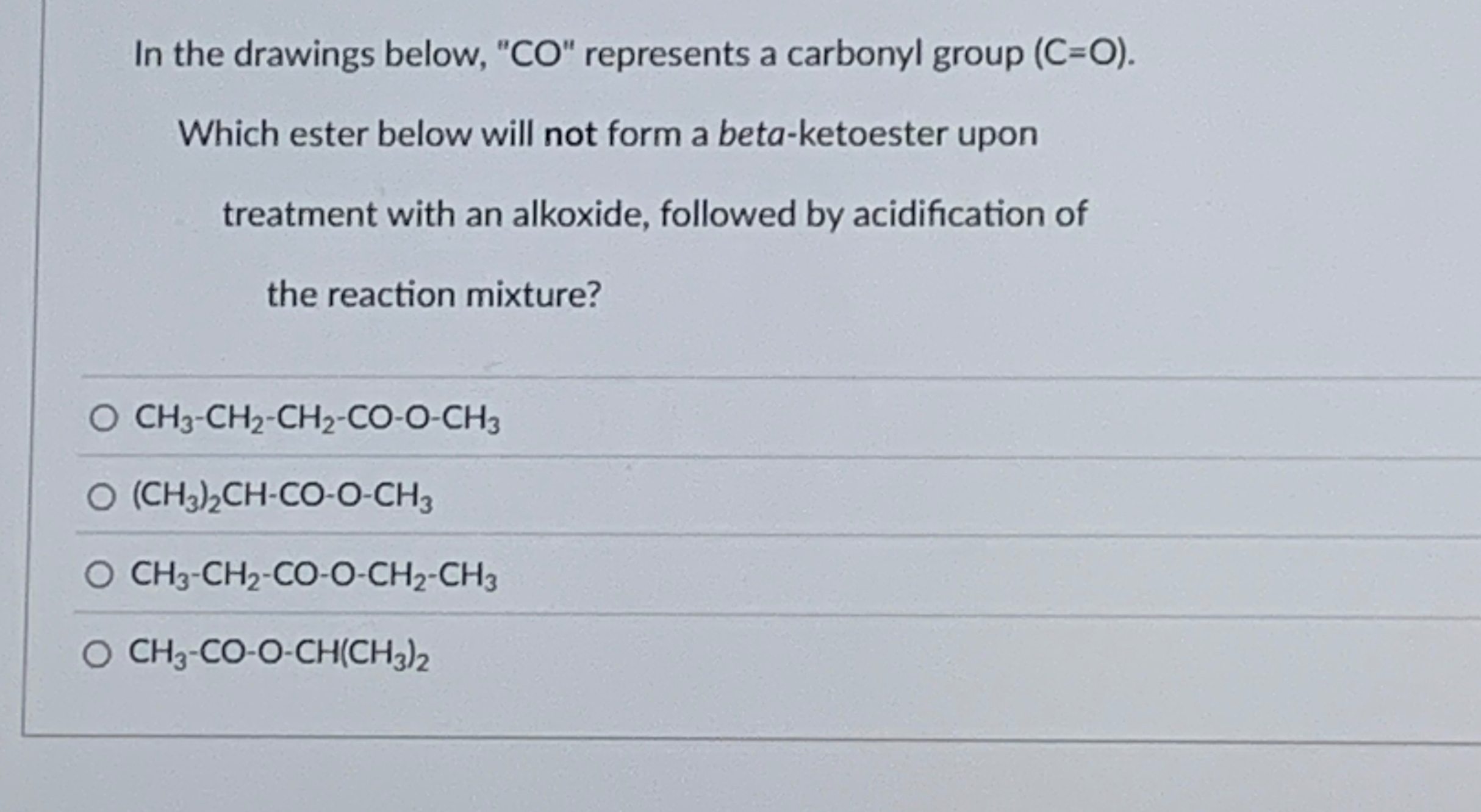 Solved In the drawings below, "CO" ﻿represents a carbonyl | Chegg.com