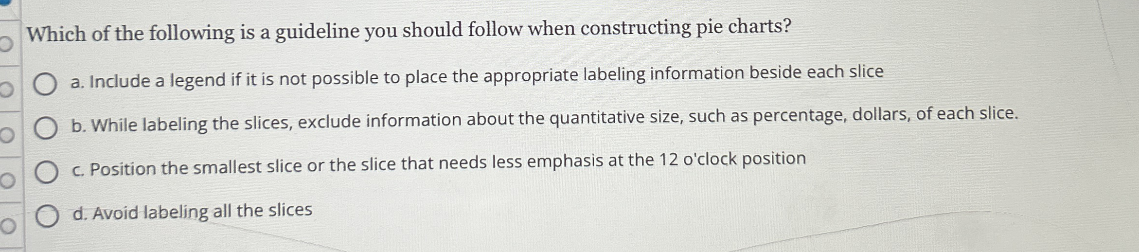 Solved Which of the following is a guideline you should | Chegg.com