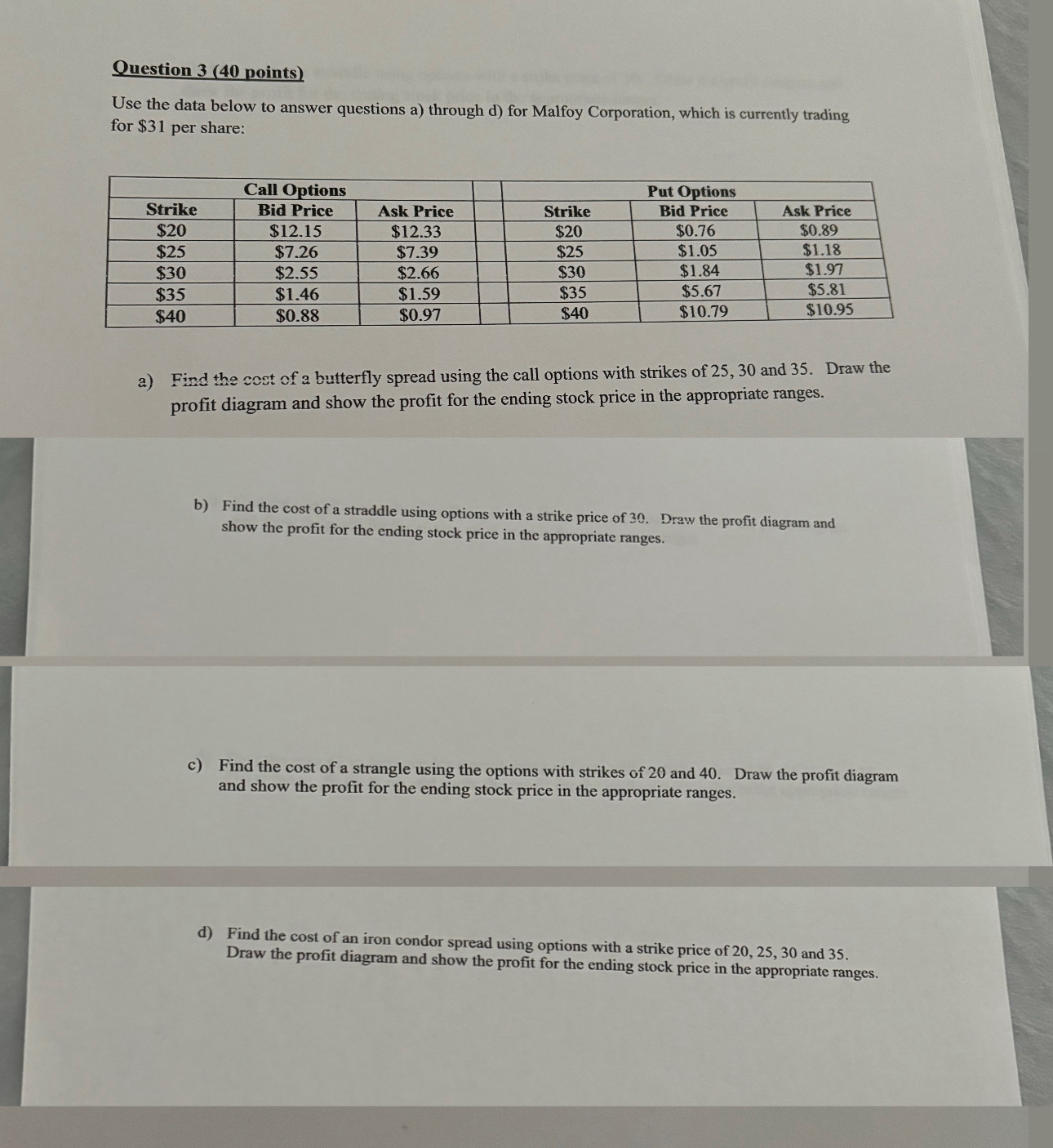 Solved How can I figure out Question 3 ( 40 ﻿points)Use the | Chegg.com