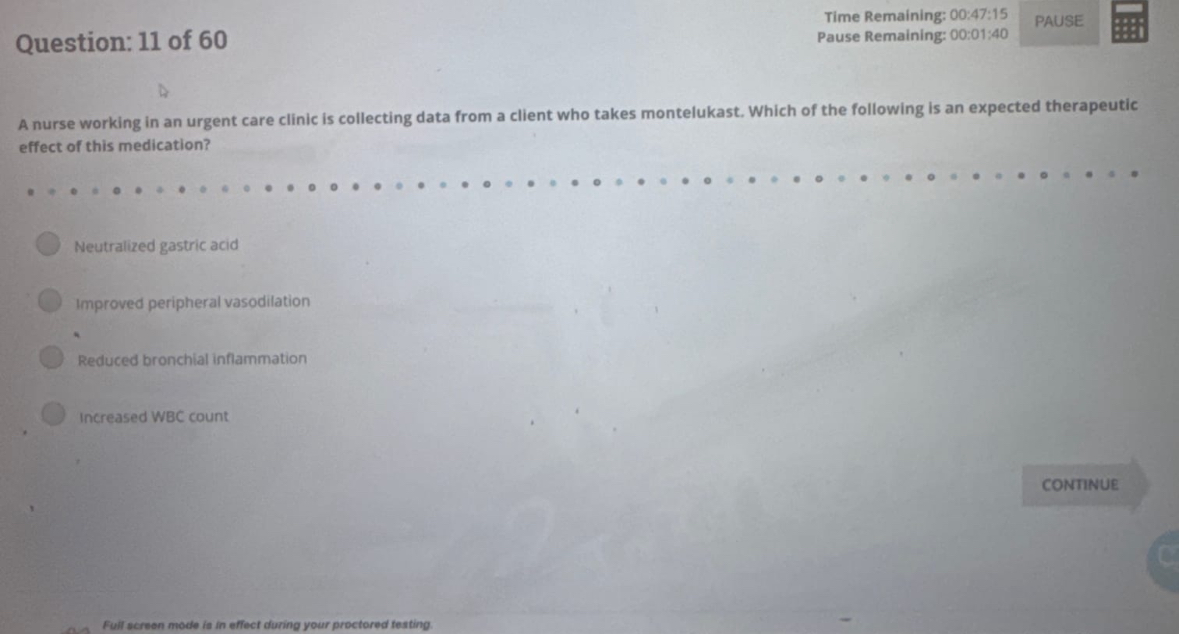 Solved Question: 11 ﻿of 60Time Remaining: 00:47:15Pause | Chegg.com