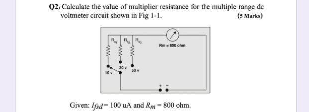 Solved Q2. Calculate the value of multiplier resistance for | Chegg.com
