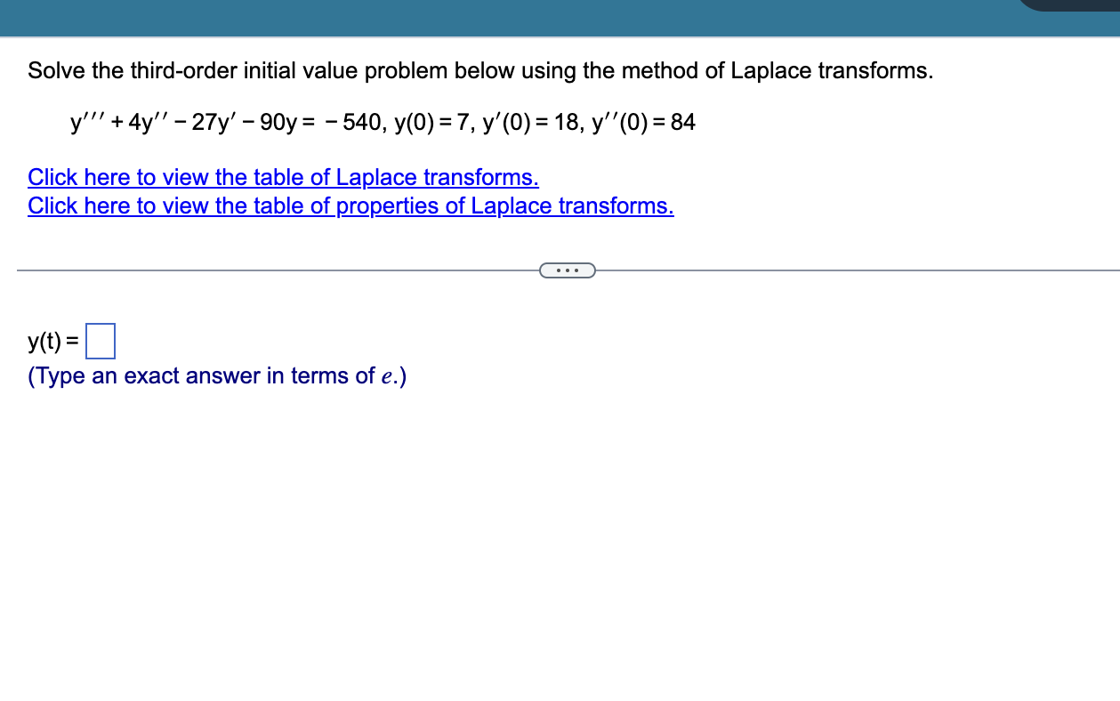 Solved Solve the third-order initial value problem below | Chegg.com