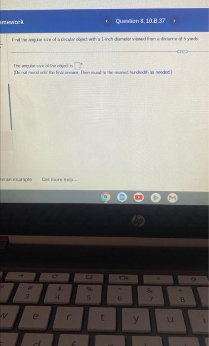 Solved Find the anguar size of a circulat object with a 1 | Chegg.com