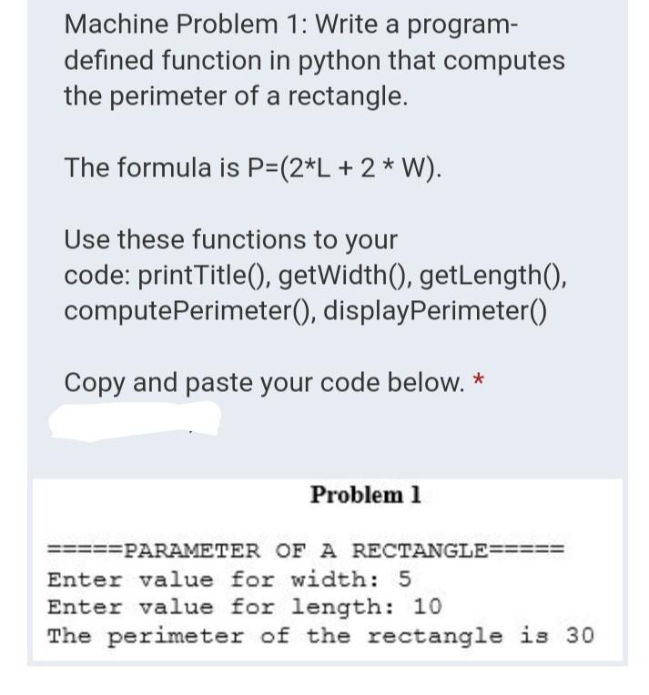 Solved Machine Problem 1: Write a program- defined function | Chegg.com