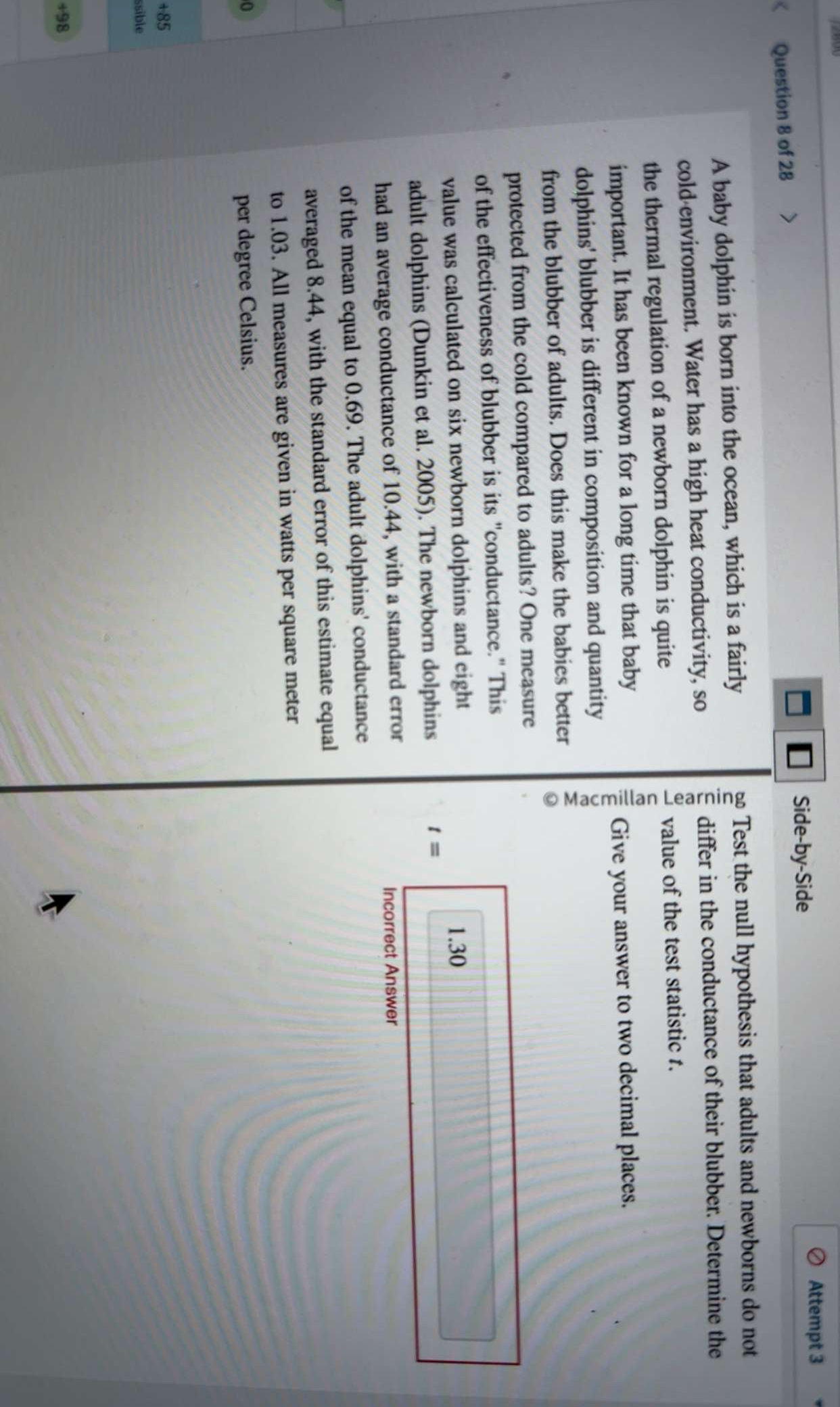 Solved Question 8 ﻿of 28A baby dolphin is born into the | Chegg.com