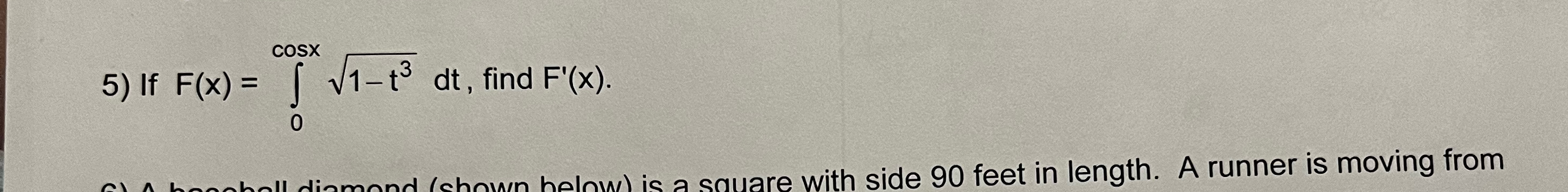 Solved If F(x)=∫0cosx1-t32dt, ﻿find F'(x). | Chegg.com